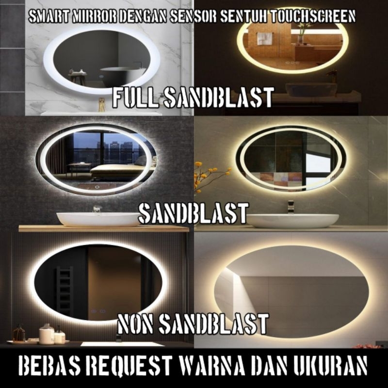 Jual cermin LED touchscreen lingkaran//cermin LED touchscreen diameter ...