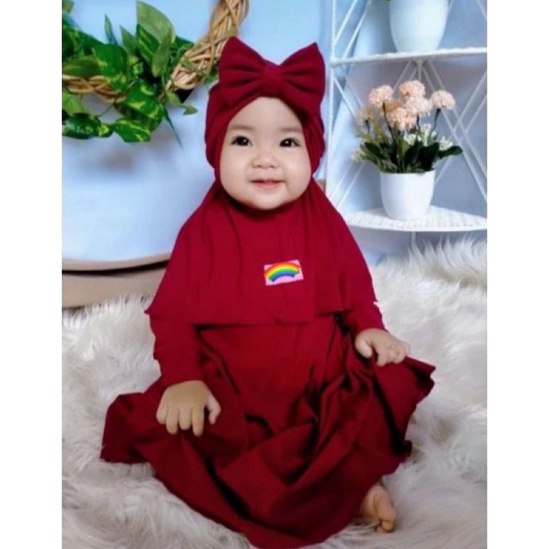 Jual Gamis Bayi Hijab Syari Unik Free Turban Anak Lucu Balita Polos ...