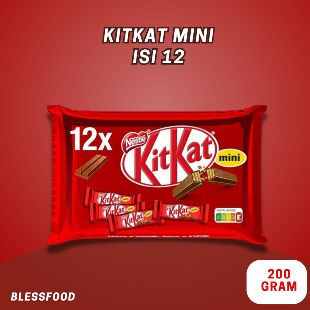 Jual Snack Coklat Kitkat Mini Isi 12 Original German Ecer Satuan ...