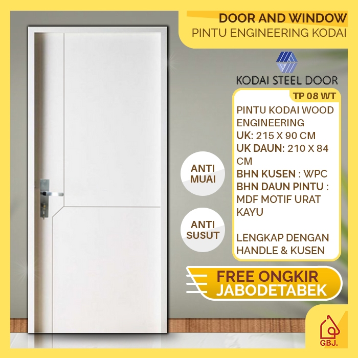 Jual PINTU ENGINEERING WOOD DOOR KODAI 215 X 90 TP08 PUTIH / PINTU KAYU | Shopee Indonesia