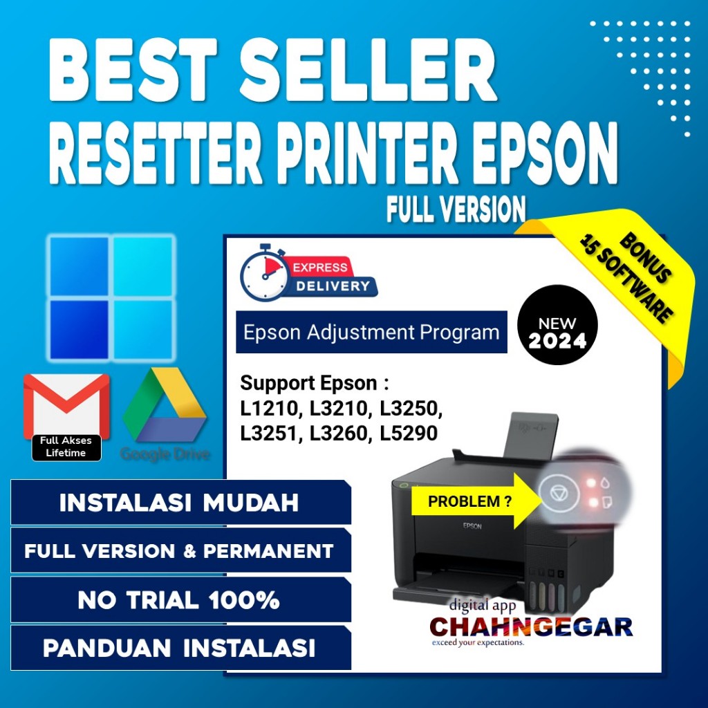Jual Resetter Epson L1210,L3210,L3250,L3251,L3260,L5290 Full Aplikasi Epson Adjustment Program ...