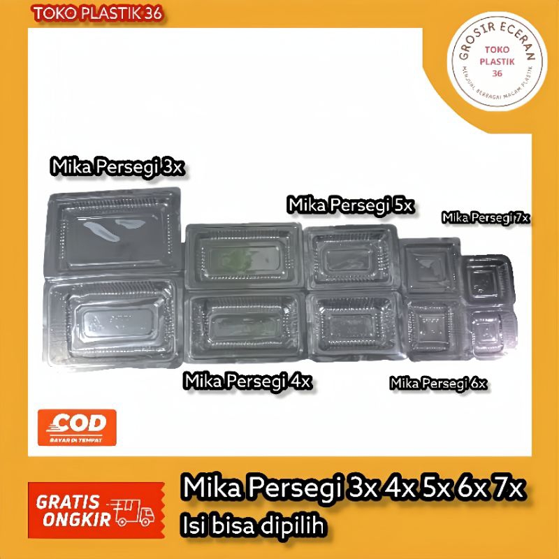 Jual Mika Persegi / Kotak isi @50pcs Ukuran Mika 7x - Mika 6x - Mika 5x ...