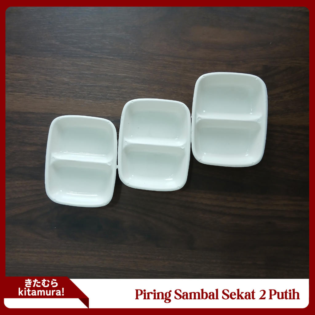 Jual Piring Saus Sekat 2 Putih Piring Sambal Plastik Tebal Anti Pecah ...