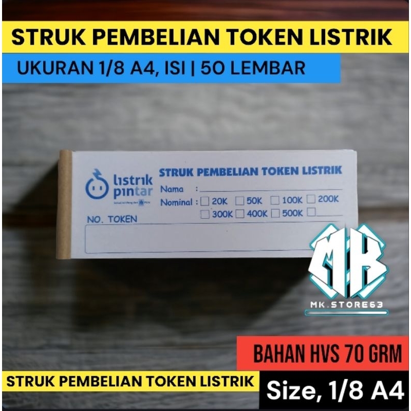 Jual STRUK PEMBELIAN TOKEN LISTRIK | NOTA TOKEN LISTRIK | Shopee Indonesia