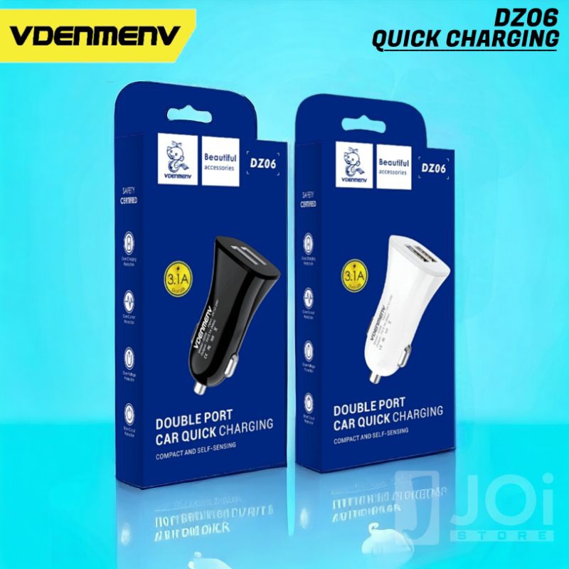Jual Saver Charger Mobil VDENMENV DZ06 Dual Output 2 USB ABS+flame retardant PC Mobil 3.1A Quick ...