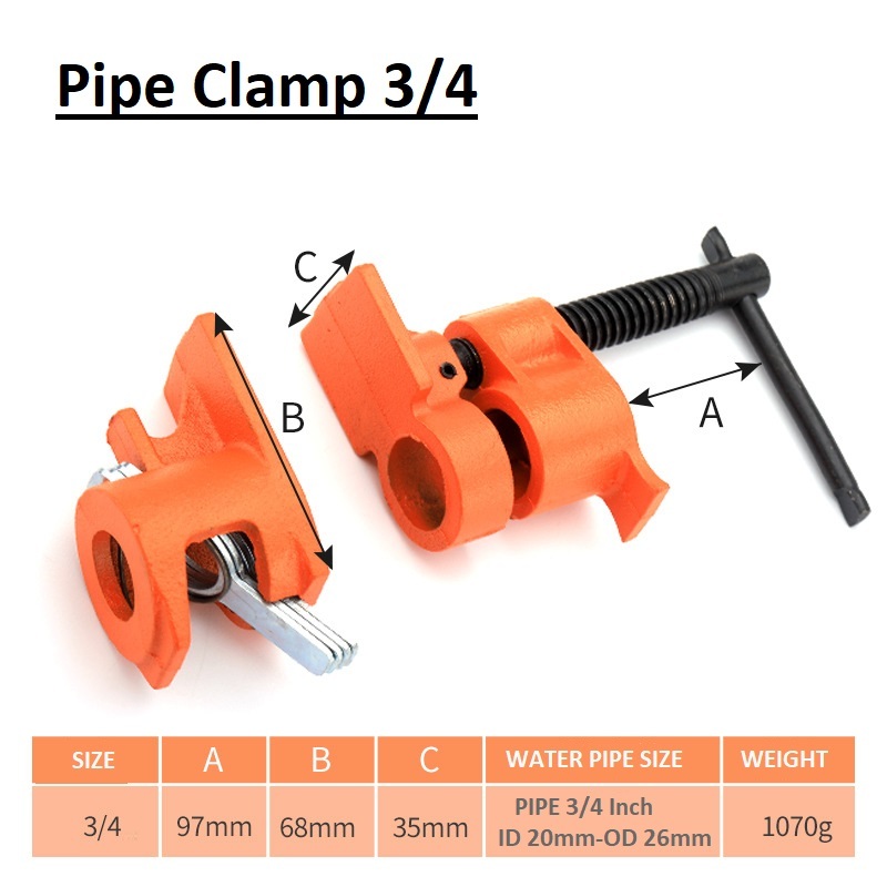 Jual Bar Clamp Pipe Heavy Duty Klem Pipa Penjepit Kayu Jati Belanda ...