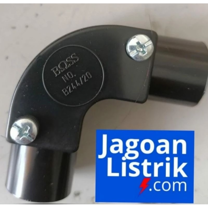 Jual Elbow 20mm Boss Hitam 20 mm Lbow Knee Pipa Model Baut 20 mm Black ...