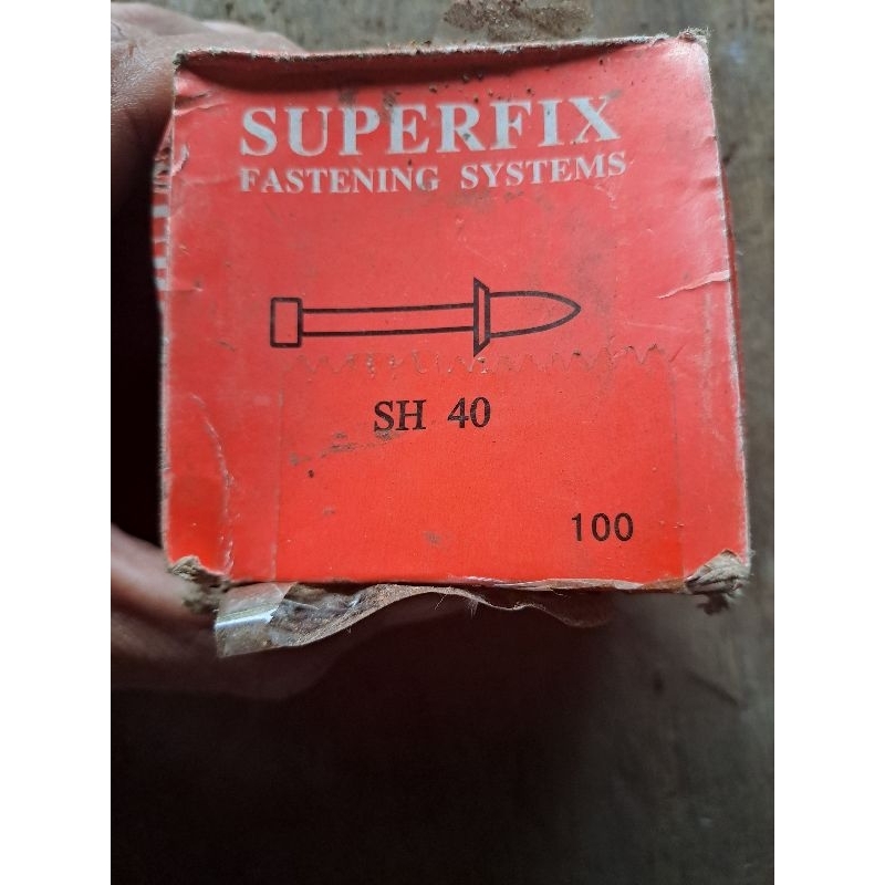 Jual paku ramset beton merk superfix sh40 atau superfix paku ramset saja panjang 4cm drivepin ...