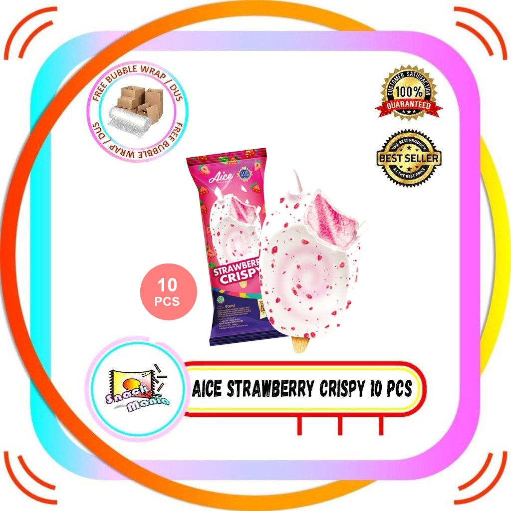 Jual AICE Ice Cream Strawberry Crispy Stick ~ 90 ml x 10 pcs Es Krim ...