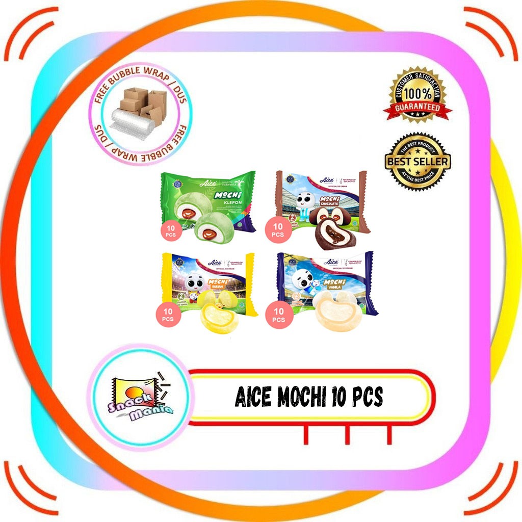 Jual Aice Ice Cream Mochi Chocolate | Vanila | Klepon | Durian ~ 45 ml ...
