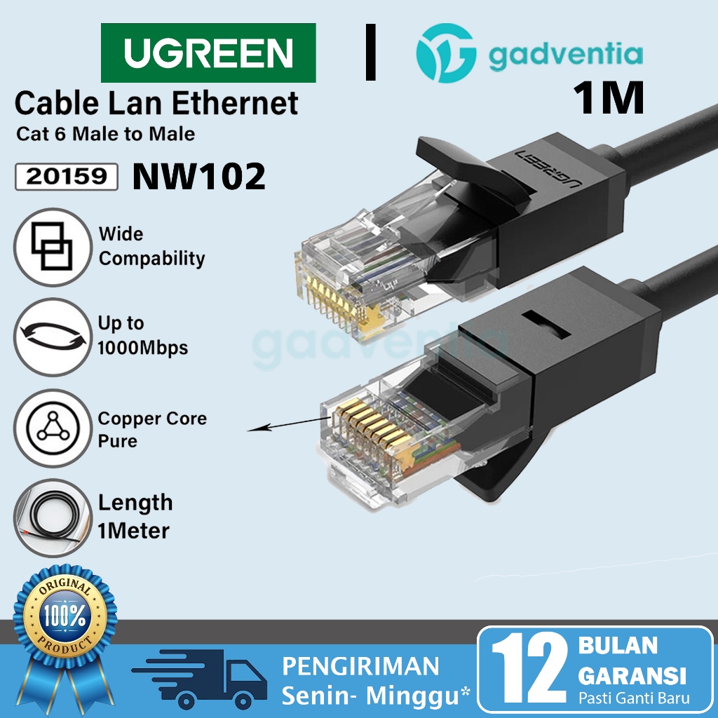Jual Ugreen Kabel Lan Rj45 Cat6 Cat.6 Gigabit Cable Ethernet Router High Speed 1000mbps CAT 6 ...