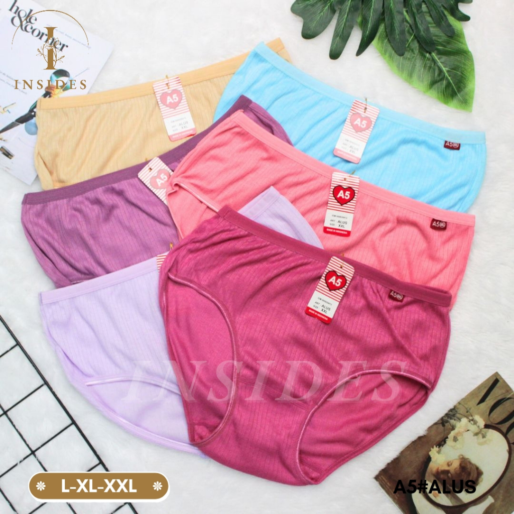 Jual (6Pcs) CELANA DALAM WANITA A5 ALUS CD PEREMPUAN KATUN PREMIUM | Shopee Indonesia