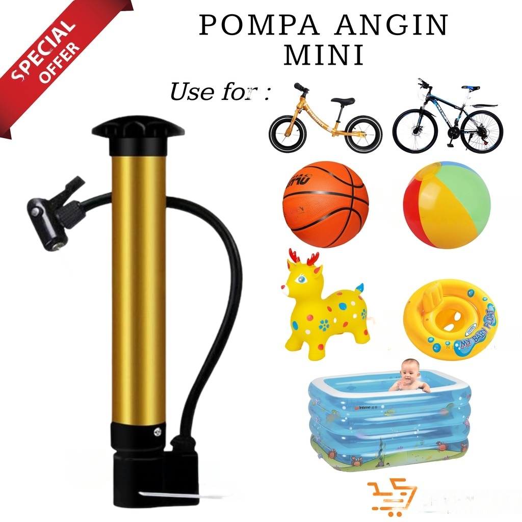 Jual Pompa Angin Mini Portable Pompa Angin Ban Sepeda Balon Bola Kasur ...