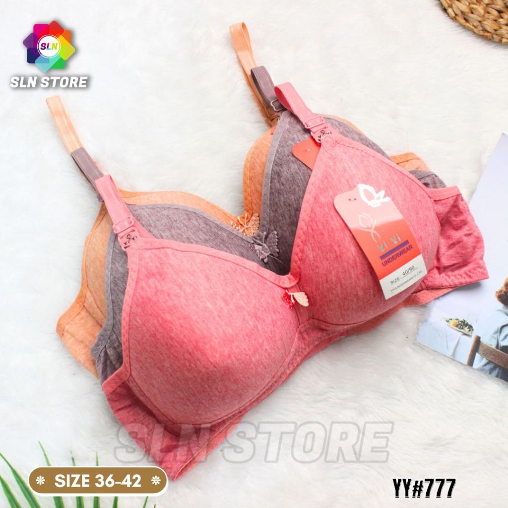 Jual ( PAKET 3 Pcs ) BRA WANITA YIYI TANPA KAWAT / BH PEREMPUAN CUP BESAR KAIT 3 BUSA TEBAL ...