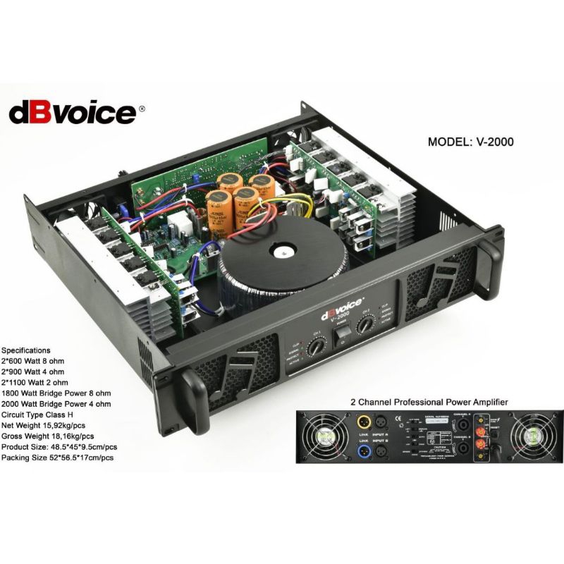 Jual Power db Voice V 2000 Original Amplifier dBVoice V2000 Class H | Shopee Indonesia