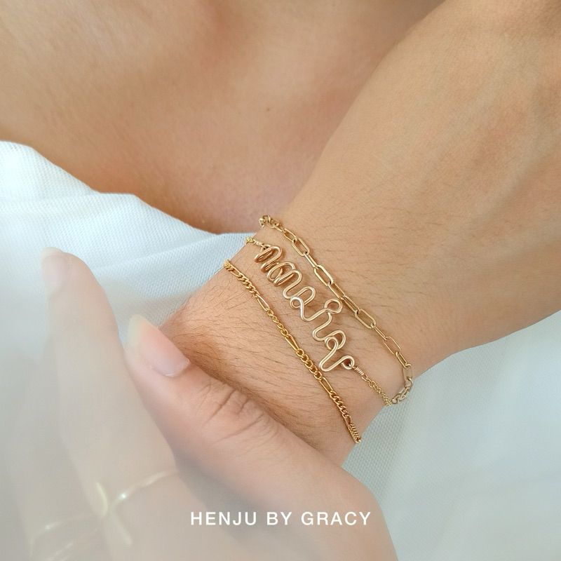 Jual Henju by Gracy | Personalised Name Chain Bracelet in Aksara Jawa ...