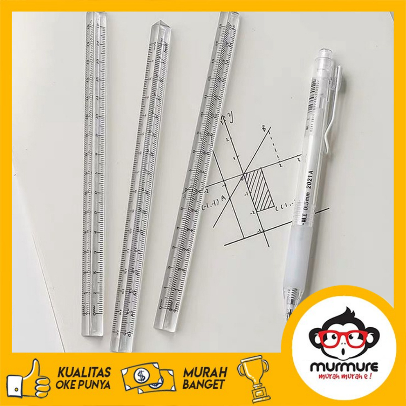 Jual MURMURE I 15CM PENGGARIS KRISTAL SEGITIGA TRIANGLE SHAPE RULER ...