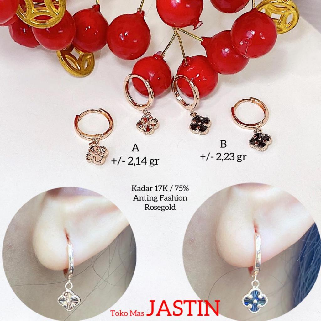 Jual anting bulat gandul VC rosegold kadar 17k/750 | Shopee Indonesia
