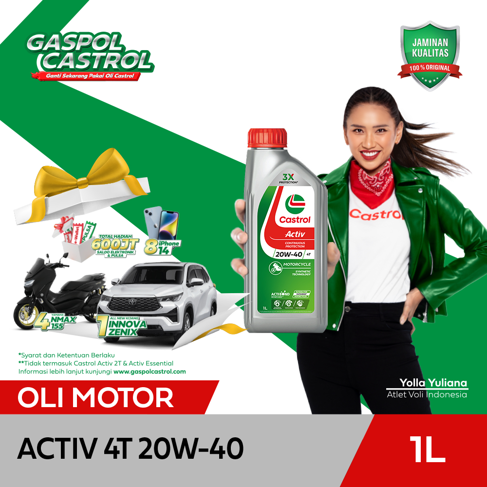 Jual Oli Mesin Motor Castrol ACTIV 4T 20W-40 (1L) | Shopee Indonesia