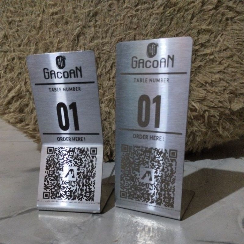 Jual Nomor meja cafe restoran Stainless Stell uk 5cmx11cm free custom ...