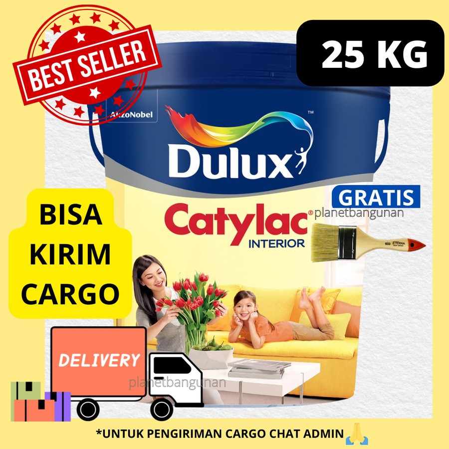 Jual CAT TEMBOK INTERIOR DULUX CATYLAC PUTIH DAN WARNA 25KG CARGO ...