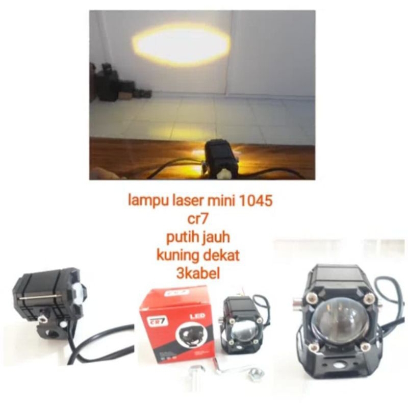 Jual (COD)lampu laser mini CR7 kualitas mantul,(dekat putih,jauh kuning ...