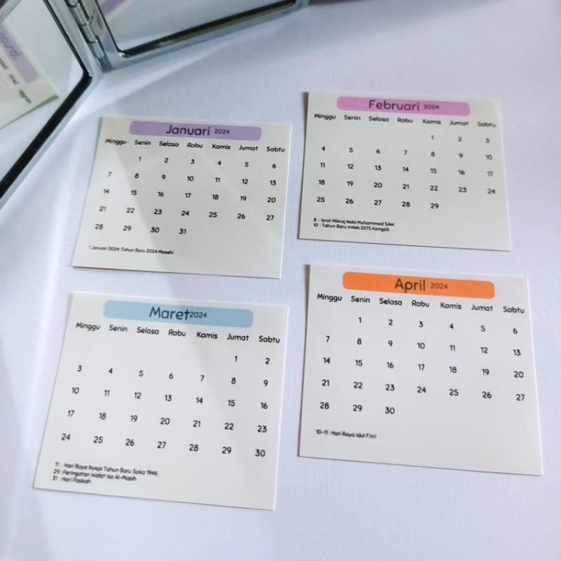 Jual MINI KALENDER BULLET JOURNAL 2024 / KALENDER JOURNAL AESTHETIC ...