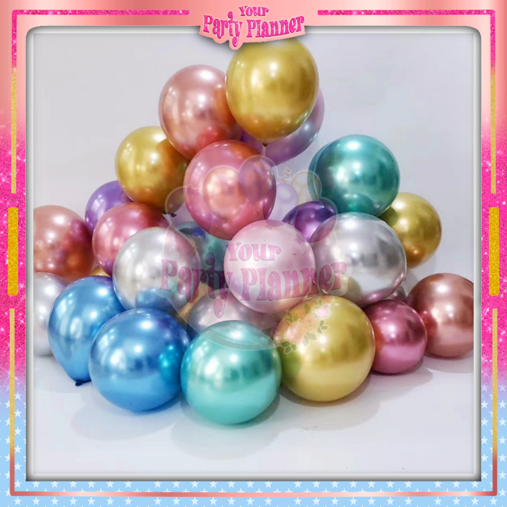 Jual [SATUAN] Balon Latex Chrome Double Metallic Ukuran 5 Inch Warna ...