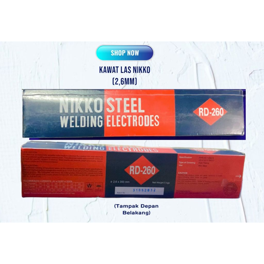 Jual Kawat las Nikko Steel RD-260 2.6MM - 5KG | Shopee Indonesia