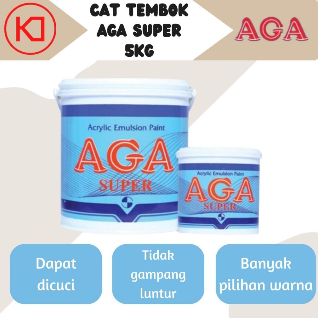Jual CAT TEMBOK AGA SUPER 5KG | Shopee Indonesia