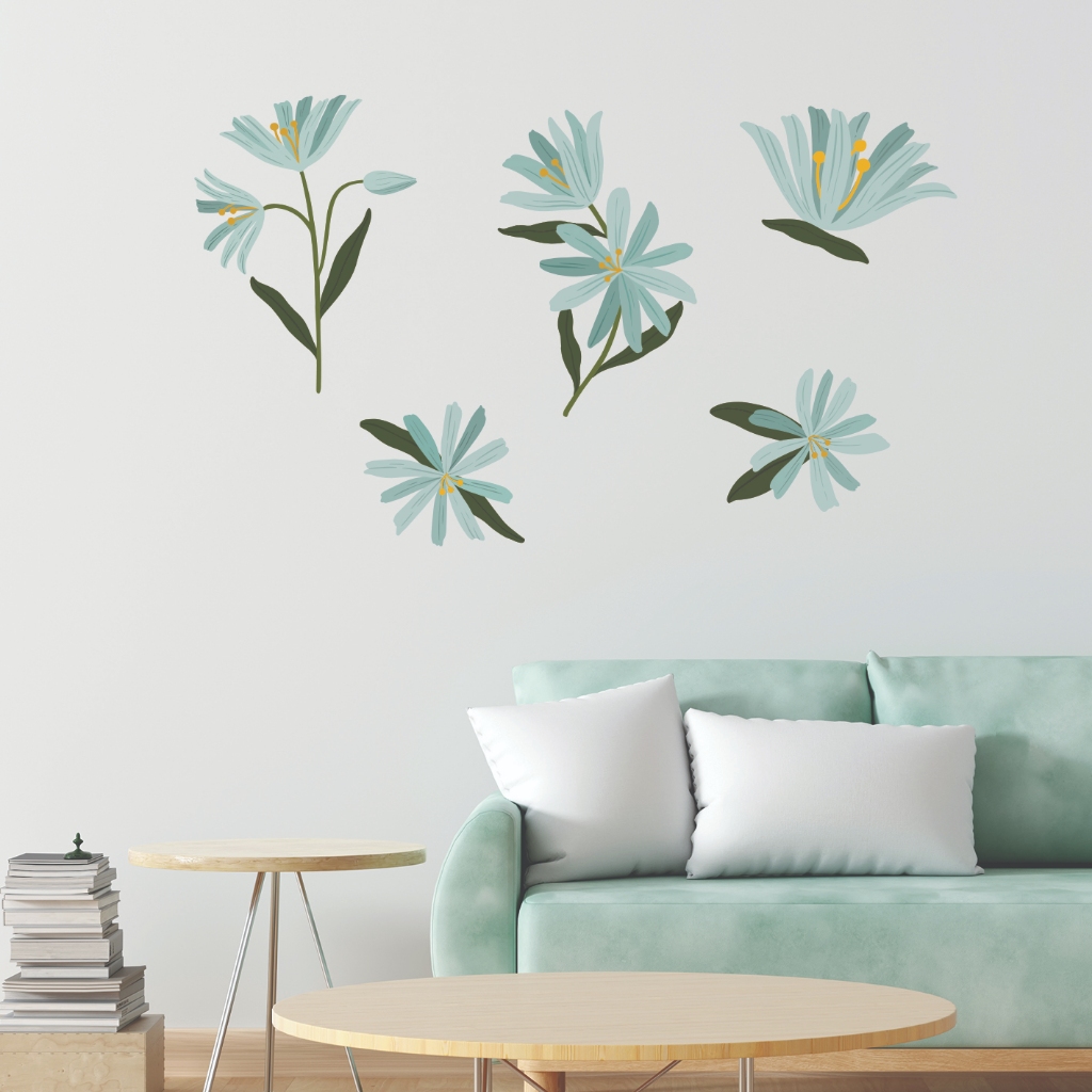 Jual Stiker Dinding Wall Sticker Bunga Flowers Hijau Keren Decor ...