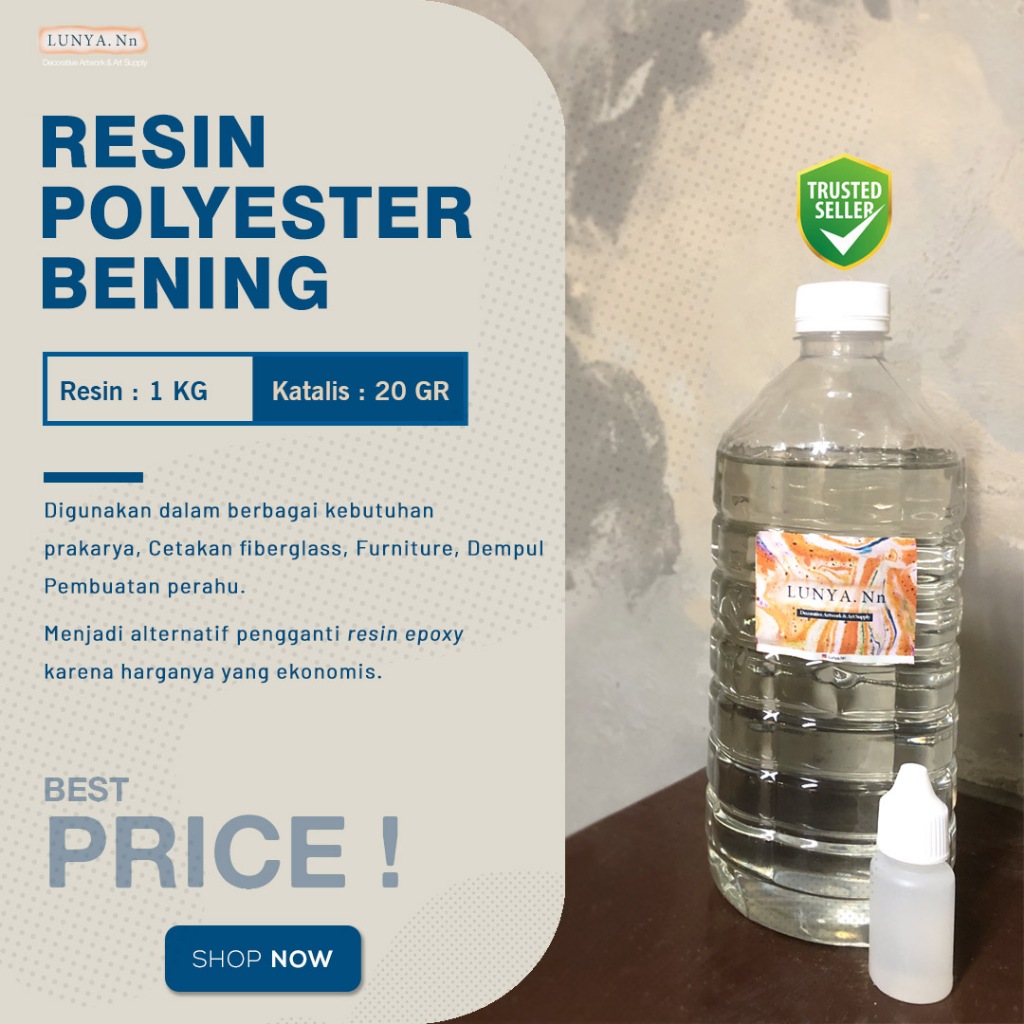 Jual RESIN Polyester BENING 1KG + Katalis TERMURAH MAKASSAR - Art ...