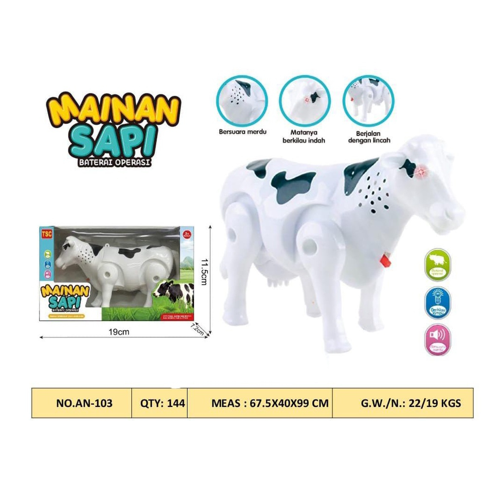 Jual B/O animal sapi AN-103 -Mainan figure mainan sapi pakai baterai ...