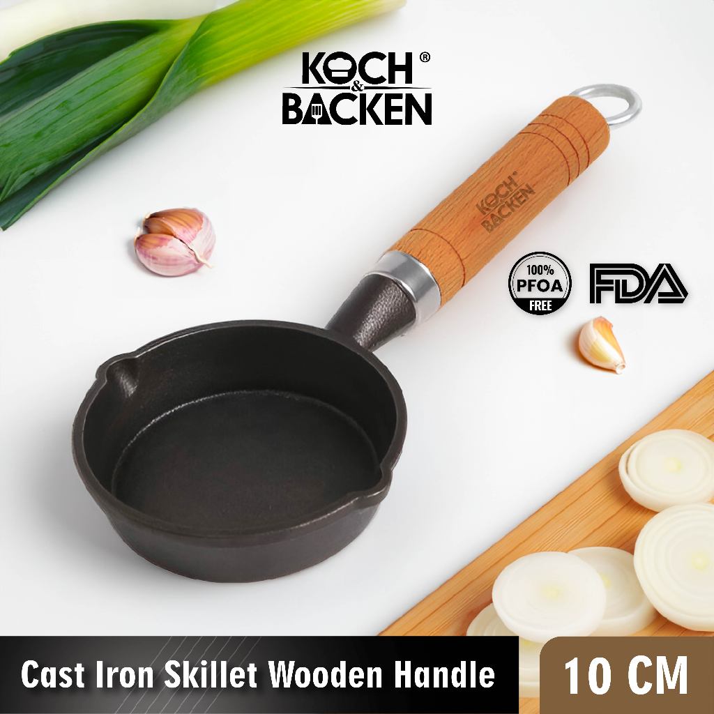 Jual KOCH&BACKEN Cast Iron Wooden Handle 10,5cm - Wajan Panci Frypan ...