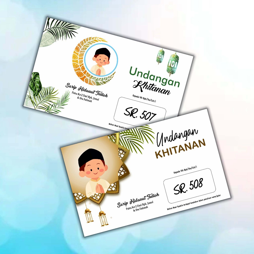 Jual Undangan Khitanan, Sunatan Model 507-508 | Shopee Indonesia