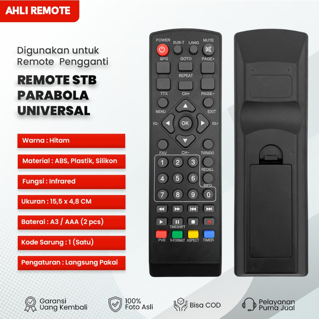 Jual Remote STB Matrix Apple Silver DVB T2 / Remot STB Matrix Apple ...