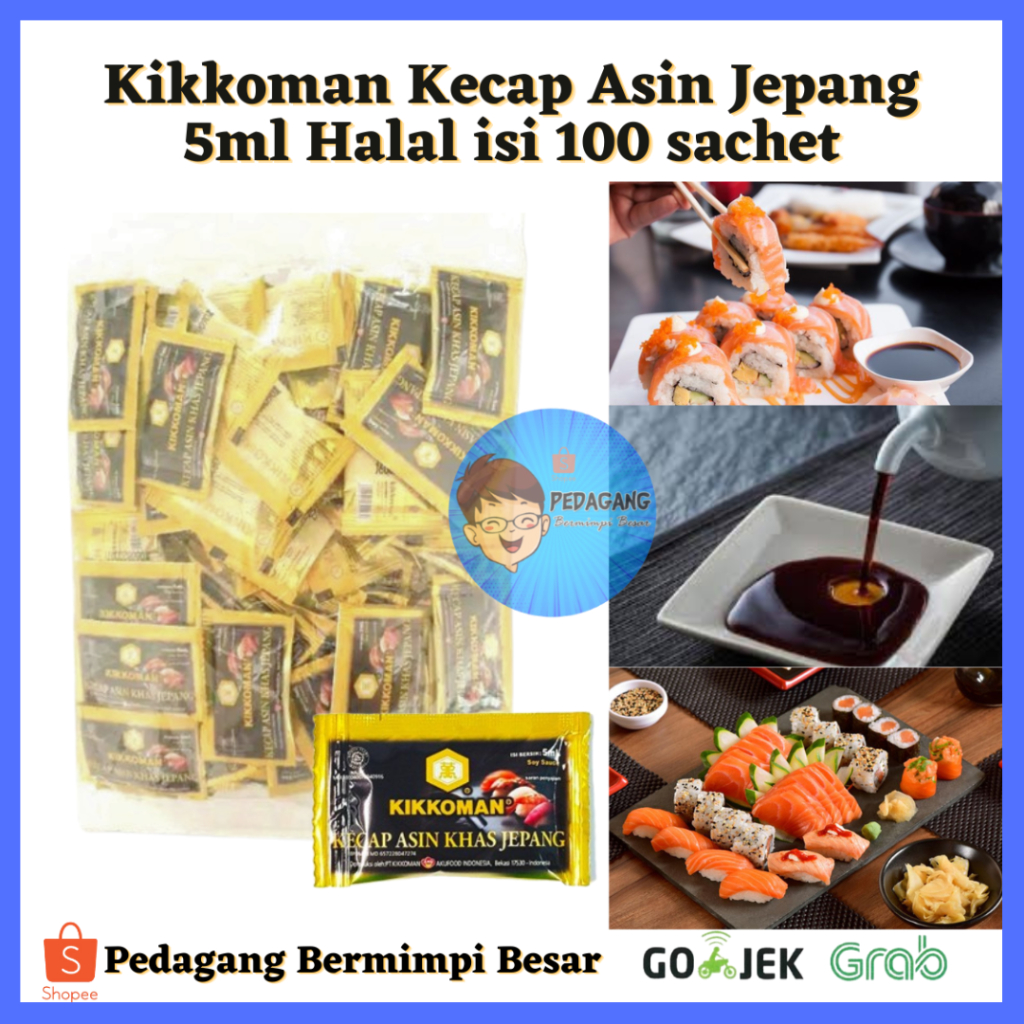Jual Kikkoman Kecap Asin Jepang 5ml Isi 100sachet Kikkoman Soy Sauce Sachet Shoyu Kecap Asin