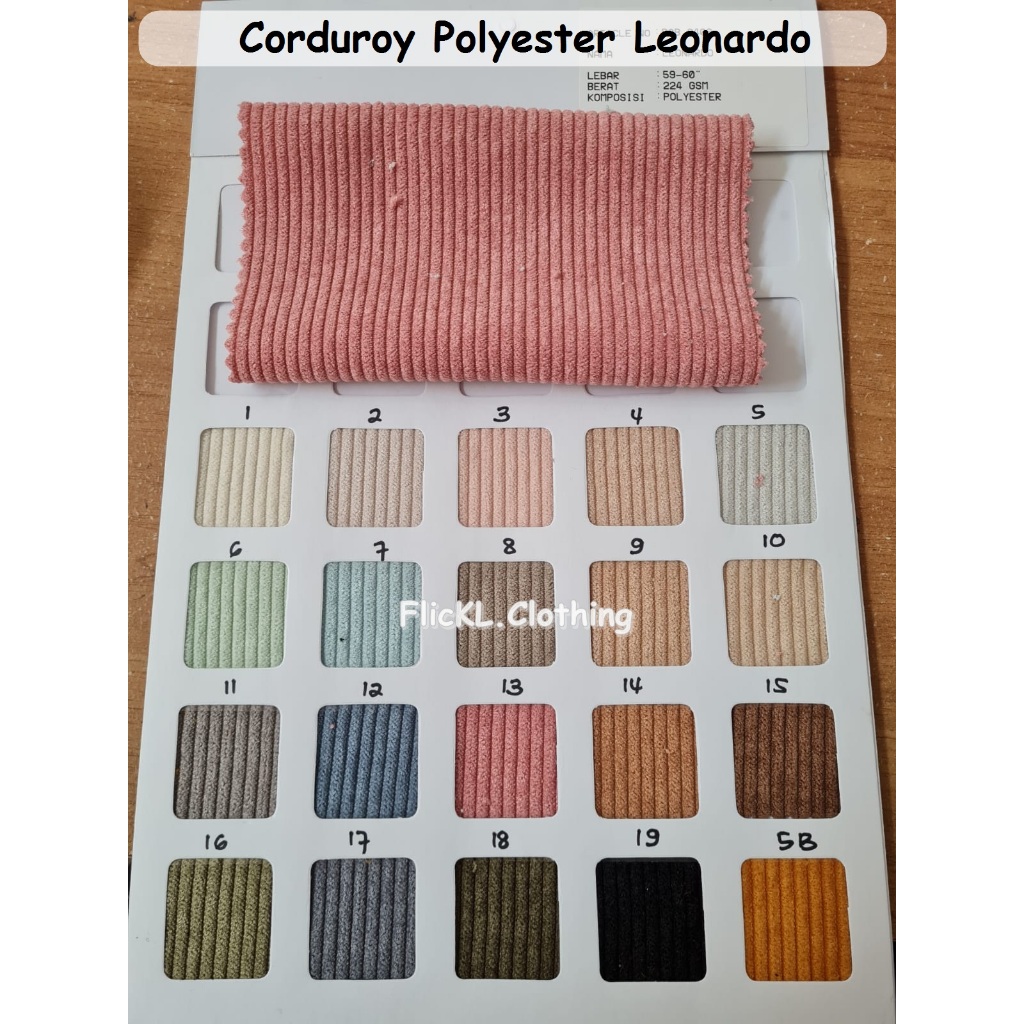 Jual Bahan Kain Corduroy Poly Katun Jeans Corduroy Polyester Wale 14 ...