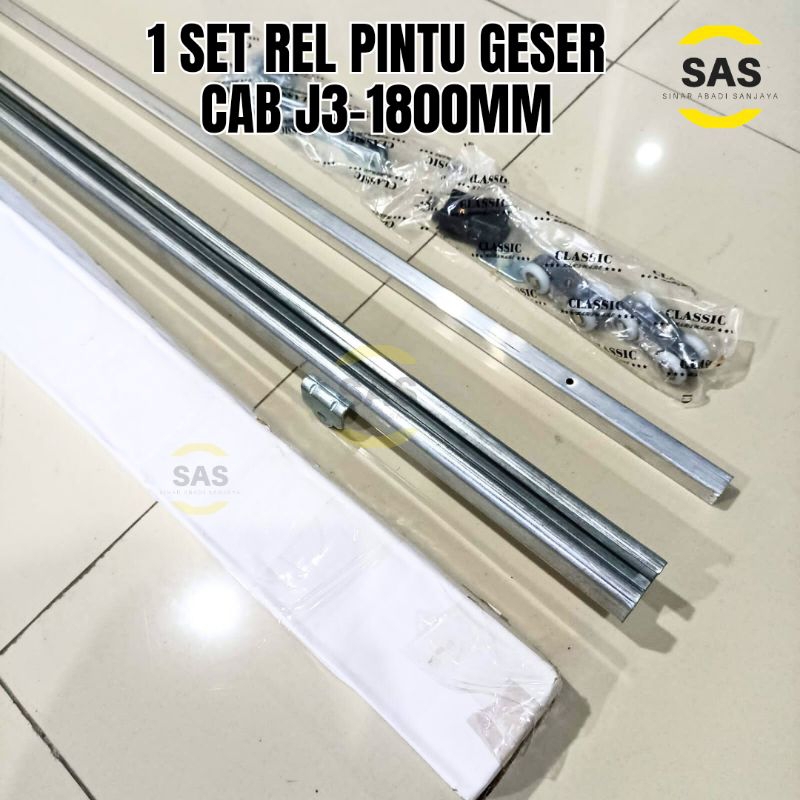 Jual [SAS] Rel Pintu Geser / Sliding Rail Galvanis J3 Panjang 1.8 meter Komplit Set | Shopee ...