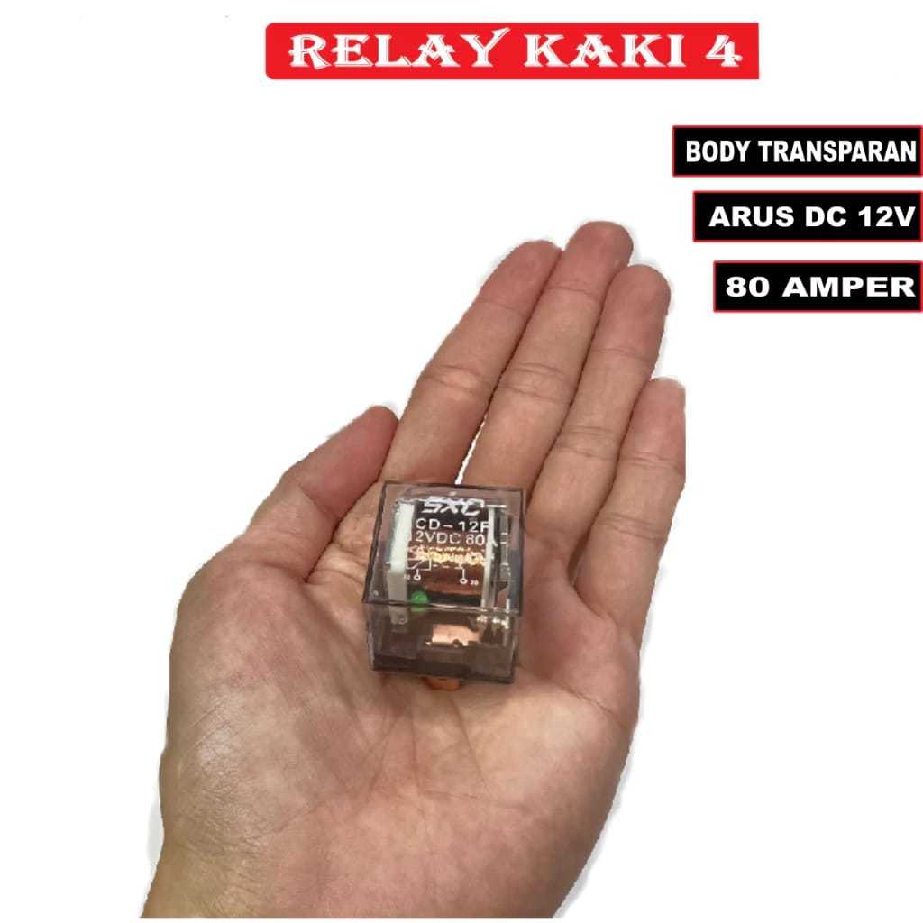 Jual Relay klakson transparant universal motor 40 ampere 12 volt kaki 4 ...