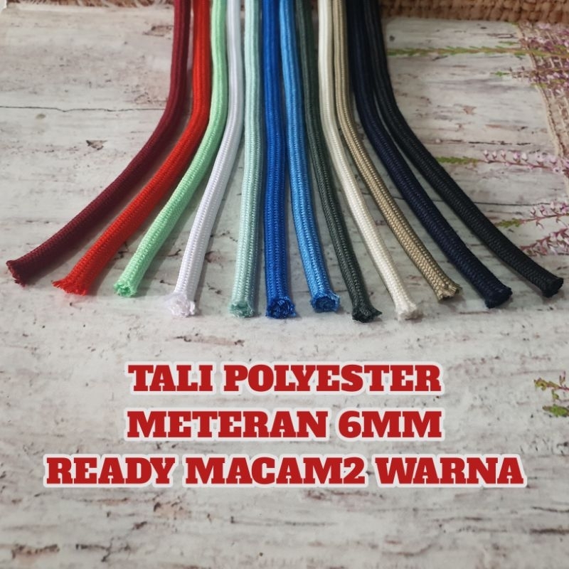 Jual Tali Polyester 6mm Ready Macam2 Warna Per Meter | Shopee Indonesia