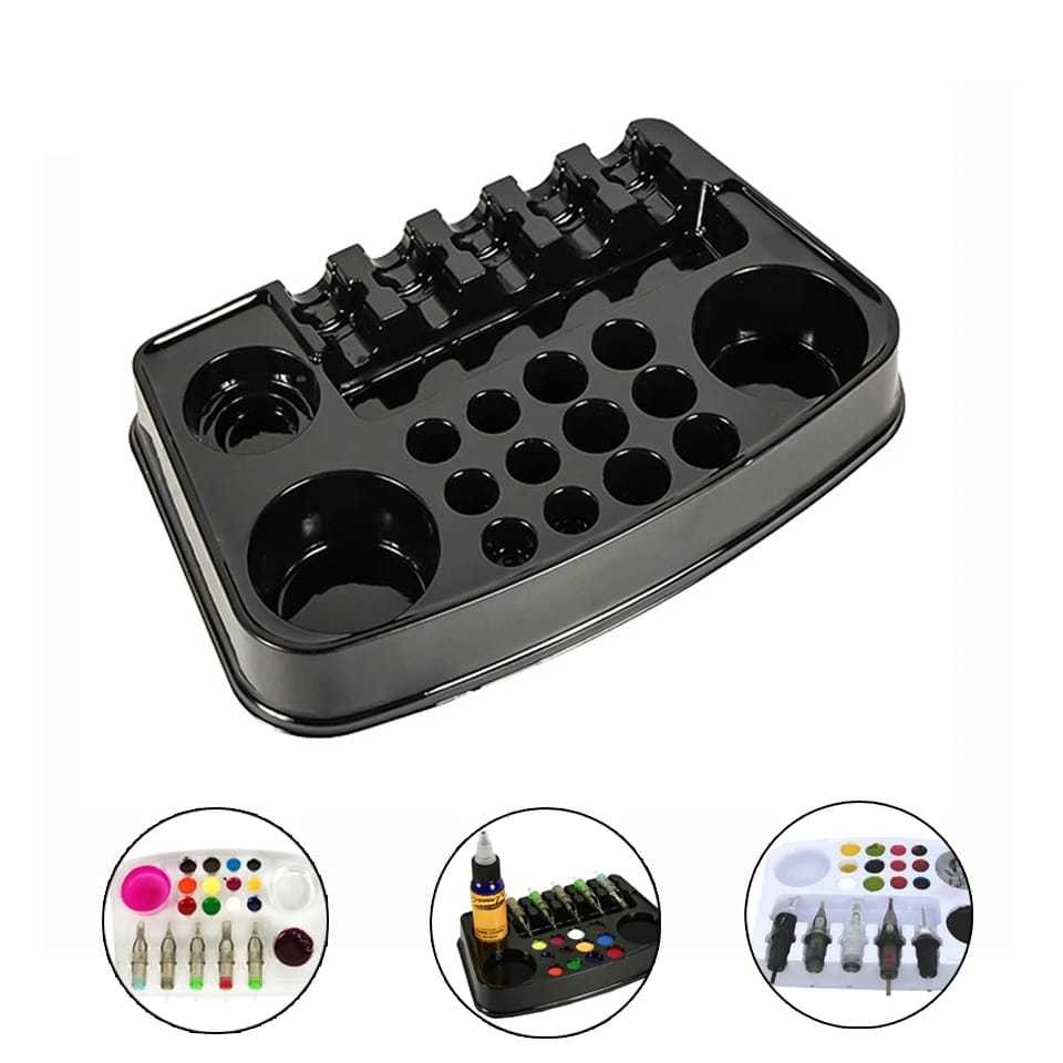 Jual Disposable Tattoo Holder Tray Disk Stand Rack Storage Container ...