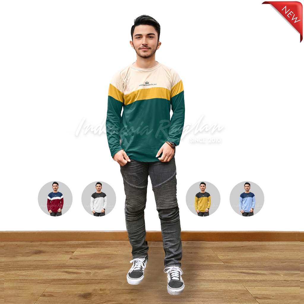 Jual Indonesia Raglan Kaos Pria Tangan Panjang Spesial Model Anti Gerah ...