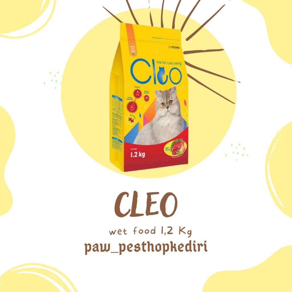 Jual Cleo Beef Dry Food Makanan Kering Kucing 1,2 Kg | Shopee Indonesia