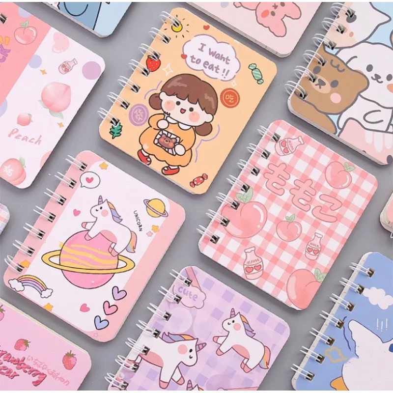 Jual Motif RANDOM A7 cute mini coil notebook high-value 2023 girly ...