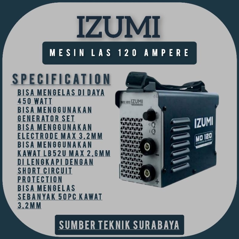 Jual mesin las izumi mo 120 inverter welding | Shopee Indonesia