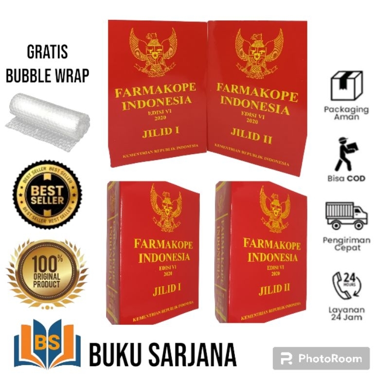 Jual [ORIGINAL] Farmakope Indonesia Edisi VI 2020 (Jilid 1 & Jilid 2 ...