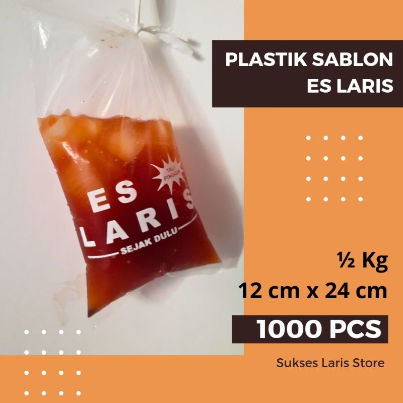 Jual PLASTIK SABLON "ES LARIS" 1000 PCS UKURAN 12cm X 24cm | PLASTIK ...