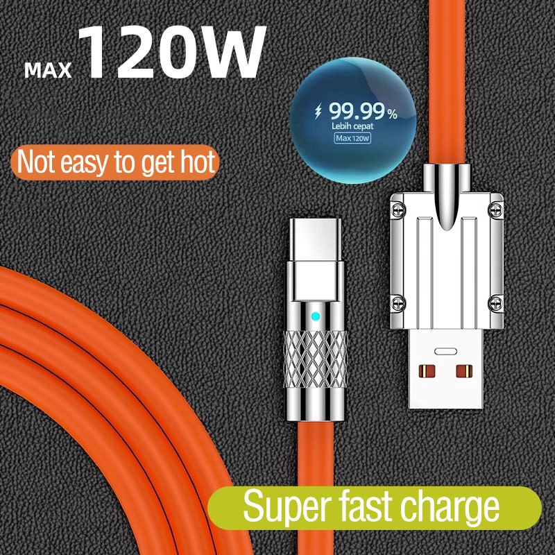 Jual Kabel Data Android IOS Type-C Seng Paduan Silikon Fast Charging ...