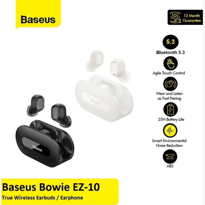 Jual BASEUS BOWIE EZ10 TRUE WIRELESS EARPHONE | Shopee Indonesia